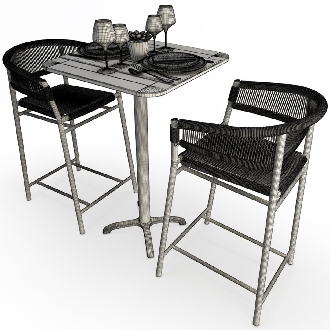 3D Model High Table And Stool Kith Ethimo Set - TurboSquid 1788075