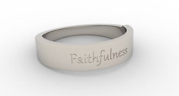 Faithfulness Ring Female Platinum model - TurboSquid 1874816