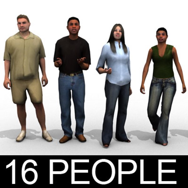 modelo 3d 16 modelos 3d personas - casual 2 - TurboSquid 317270