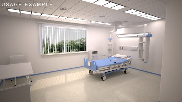 3D model single bed isolation ward - TurboSquid 1543366