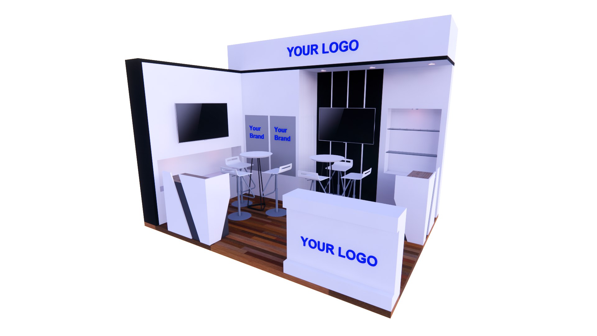 3D Modern Booth Model - TurboSquid 2172418