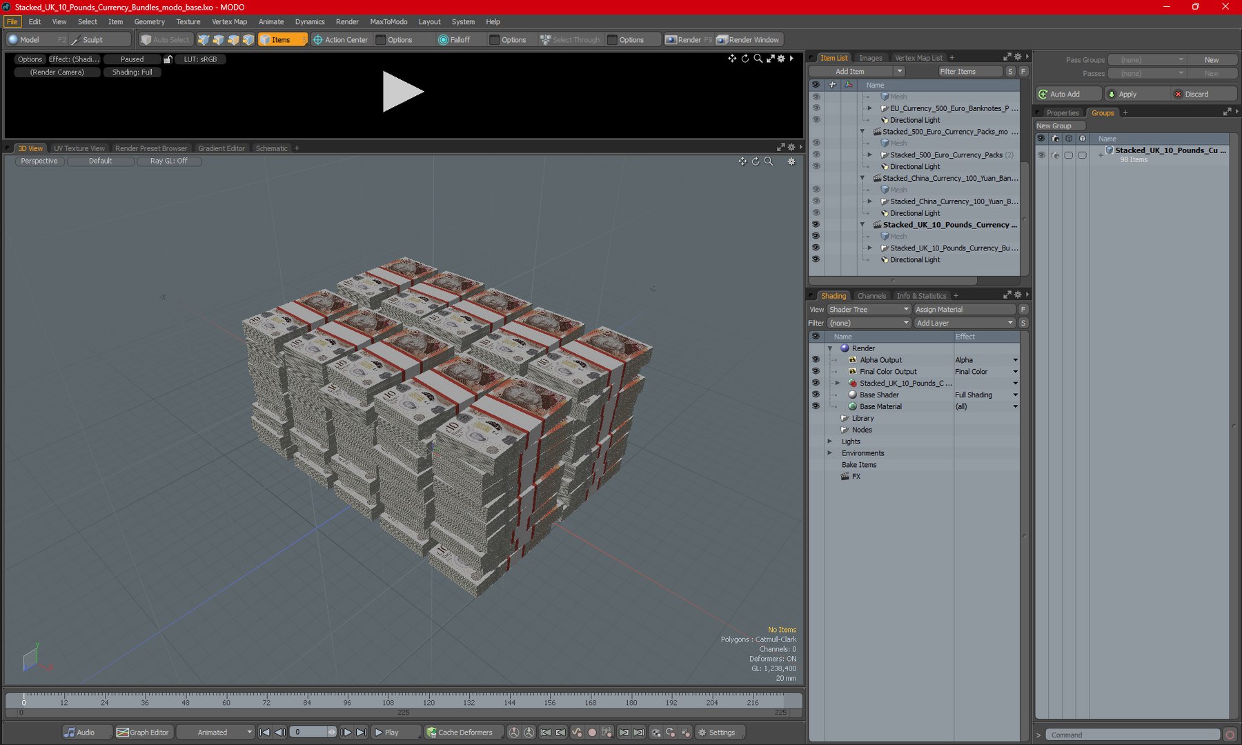 3D Stacked UK 10 Pounds Currency Bundles - TurboSquid 2256159