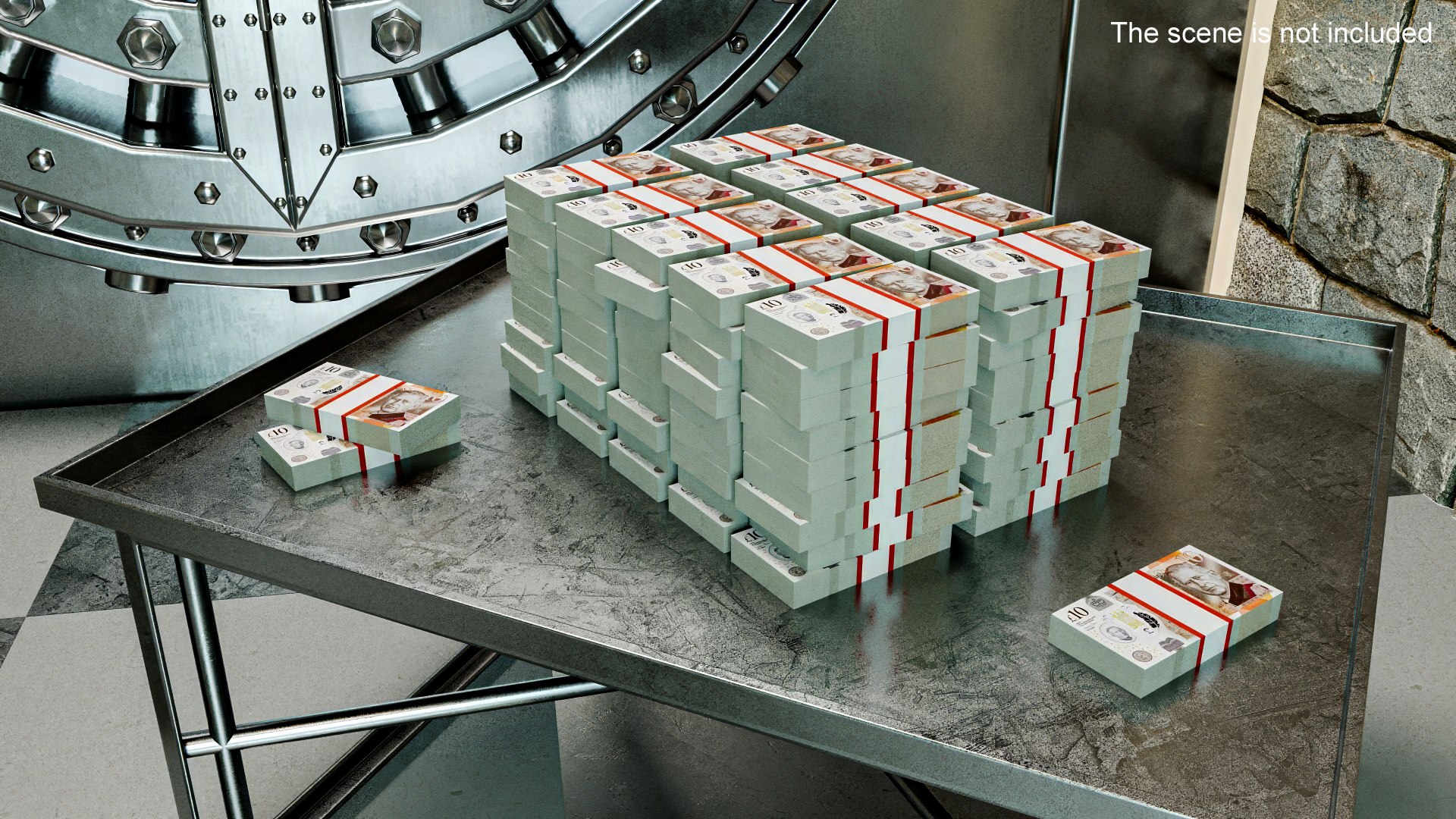 3D Stacked UK 10 Pounds Currency Bundles - TurboSquid 2256159