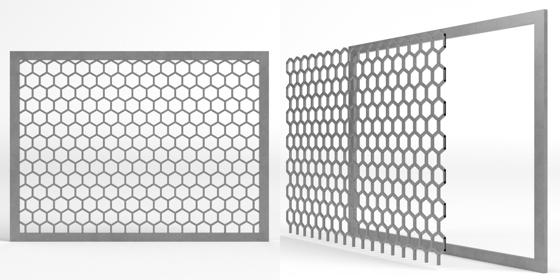 Honeycomb Grid Panel 3D - TurboSquid 2218221