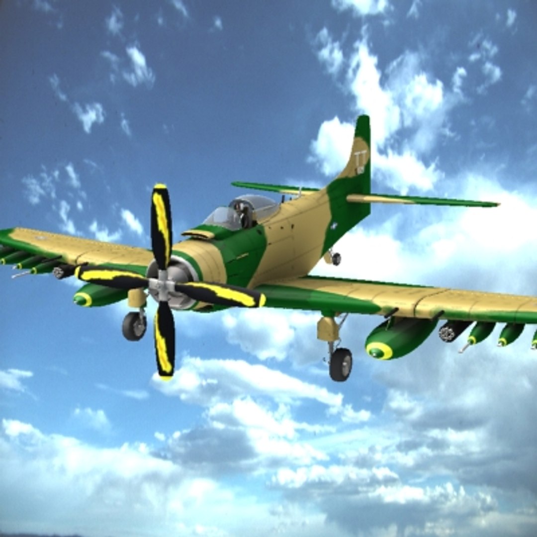 Douglas A1d Skyraider 3d Model