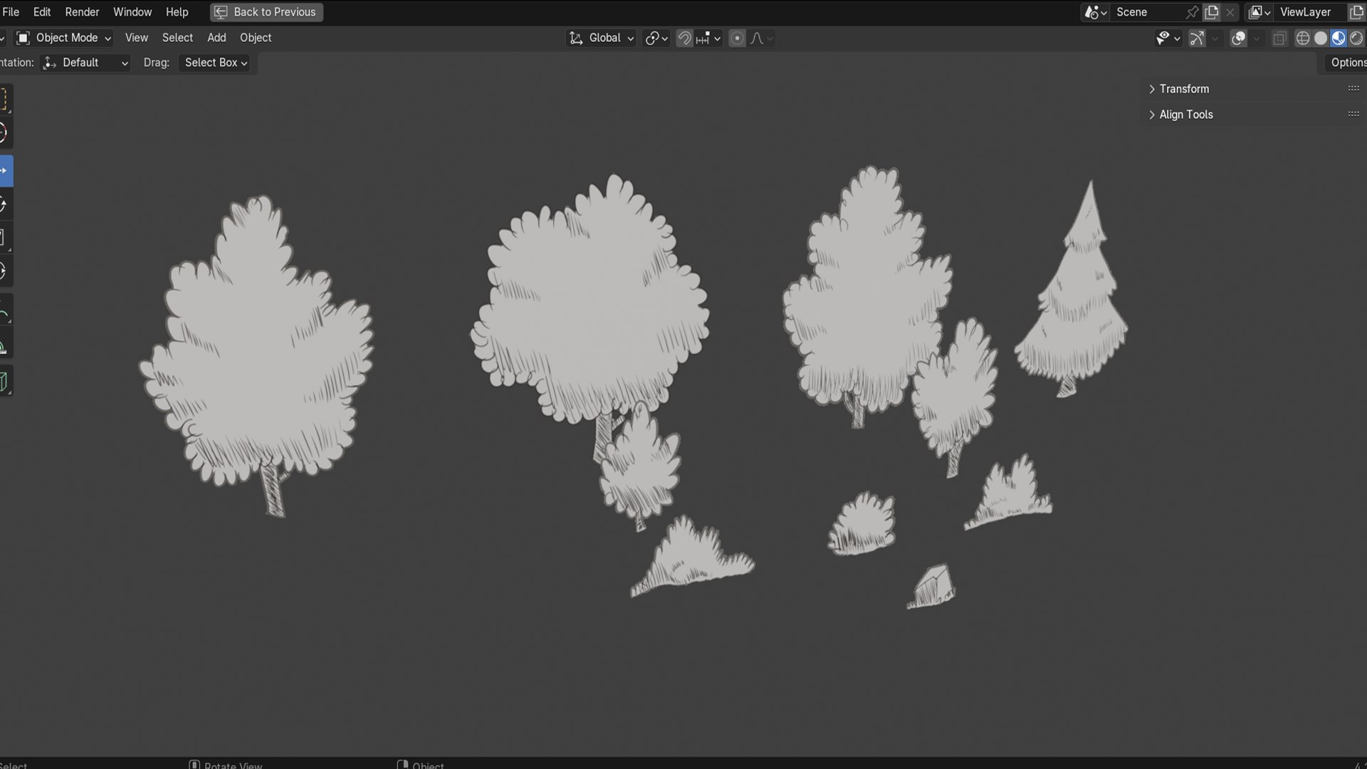 3D Hand-Drawn Forest Pack - TurboSquid 2302011