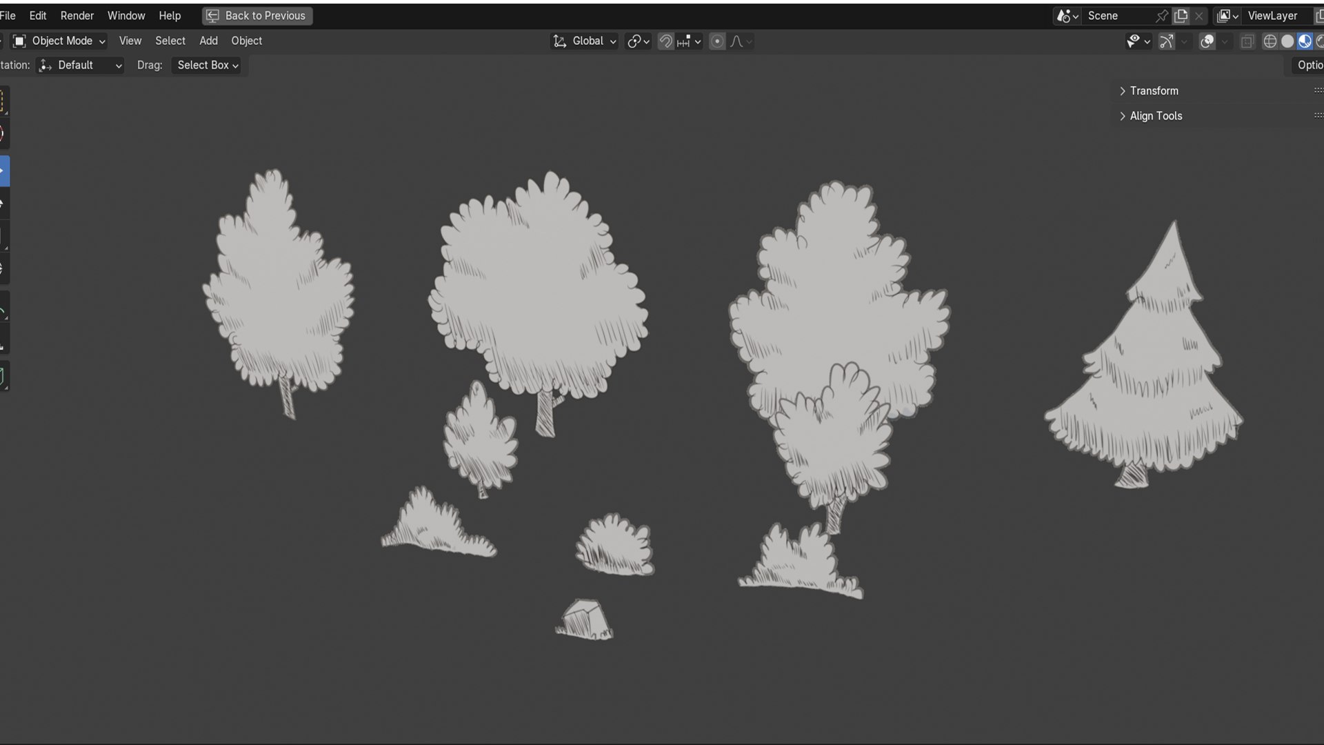3D Hand-Drawn Forest Pack - TurboSquid 2302011