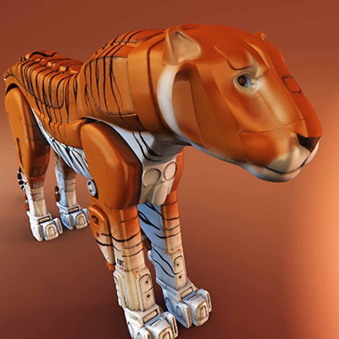 3d Obj Steel Cat Tiger