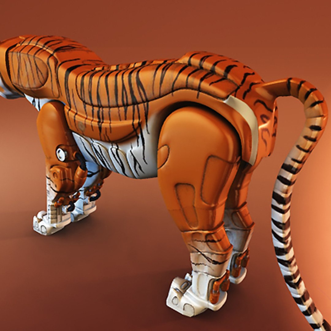 3d Obj Steel Cat Tiger