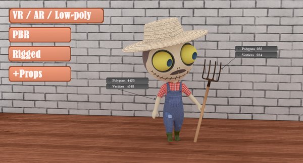 Cute zombie wooden doll 3D - TurboSquid 1317136