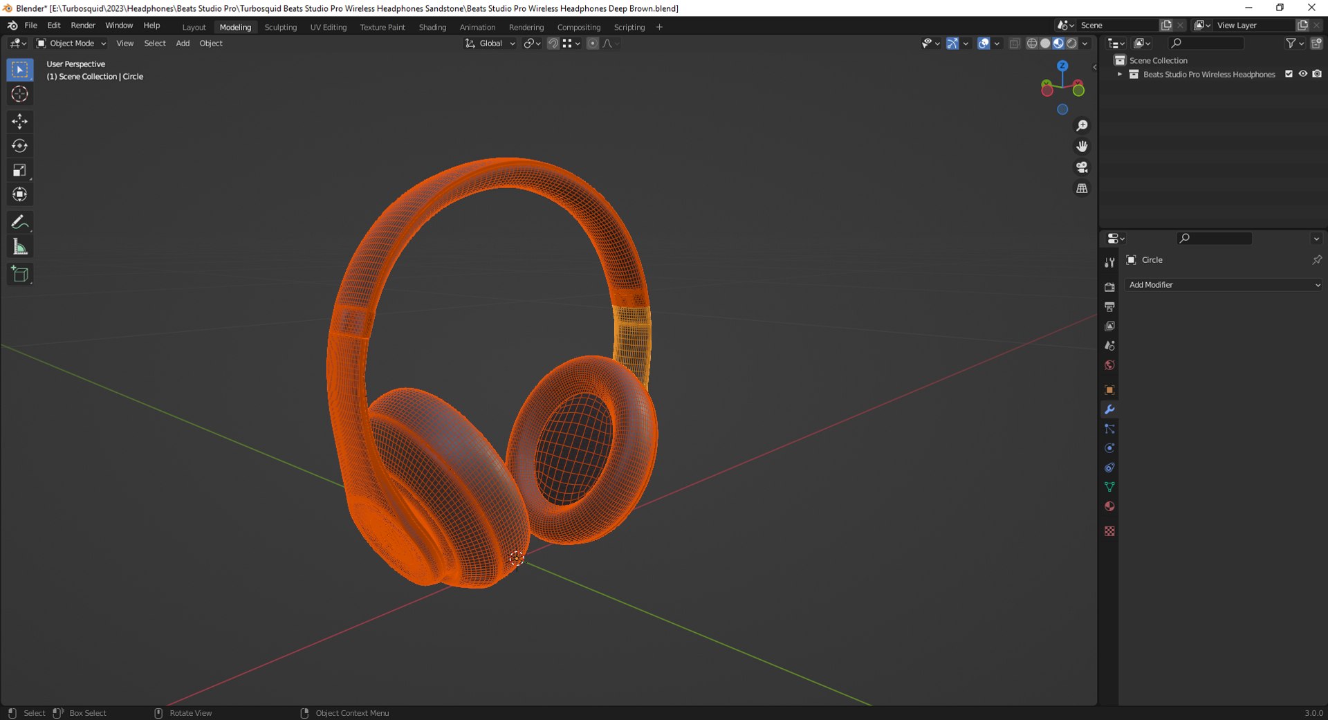 3D Beats Studio Pro Wireless Headphones Deep Brown Model - TurboSquid ...