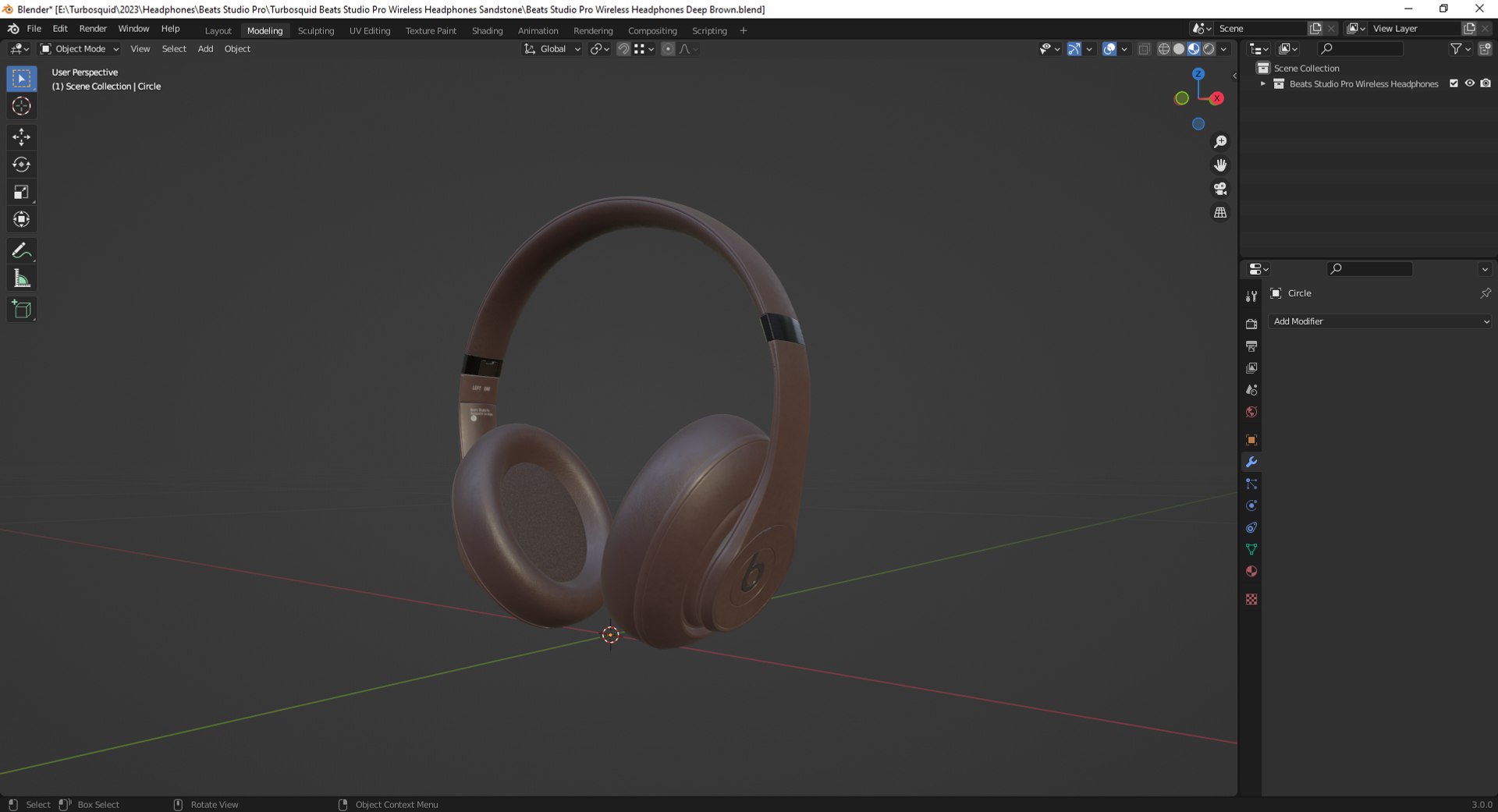 3D Beats Studio Pro Wireless Headphones Deep Brown Model - TurboSquid ...