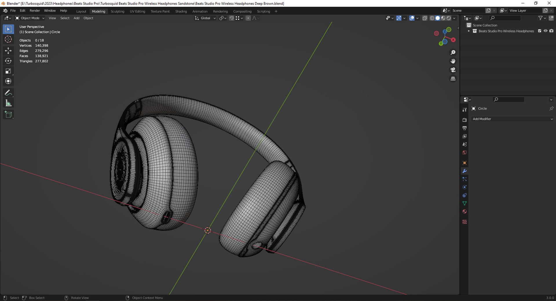 3D Beats Studio Pro Wireless Headphones Deep Brown Model - TurboSquid 2122894