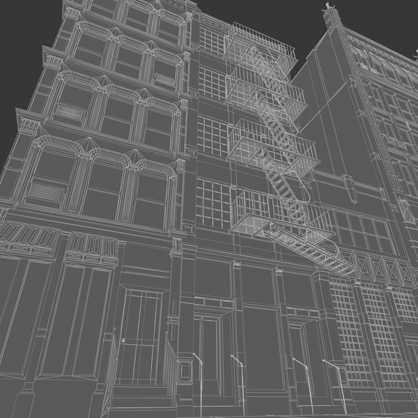 3d model city block