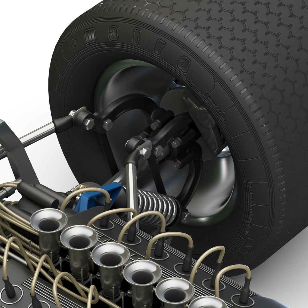 Racing Car Suspension Engine Parts C4d