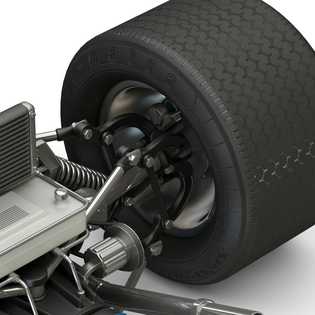 Racing Car Suspension Engine Parts C4d