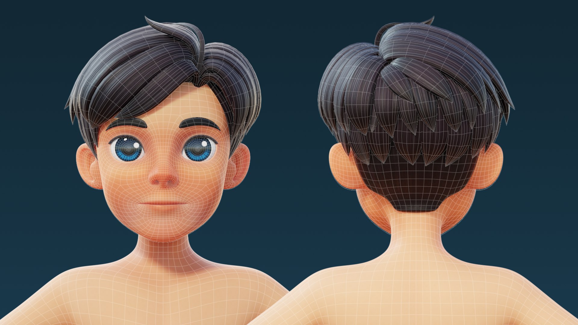 3D Model Cartoon Base Mesh Teen Male - TurboSquid 2235454