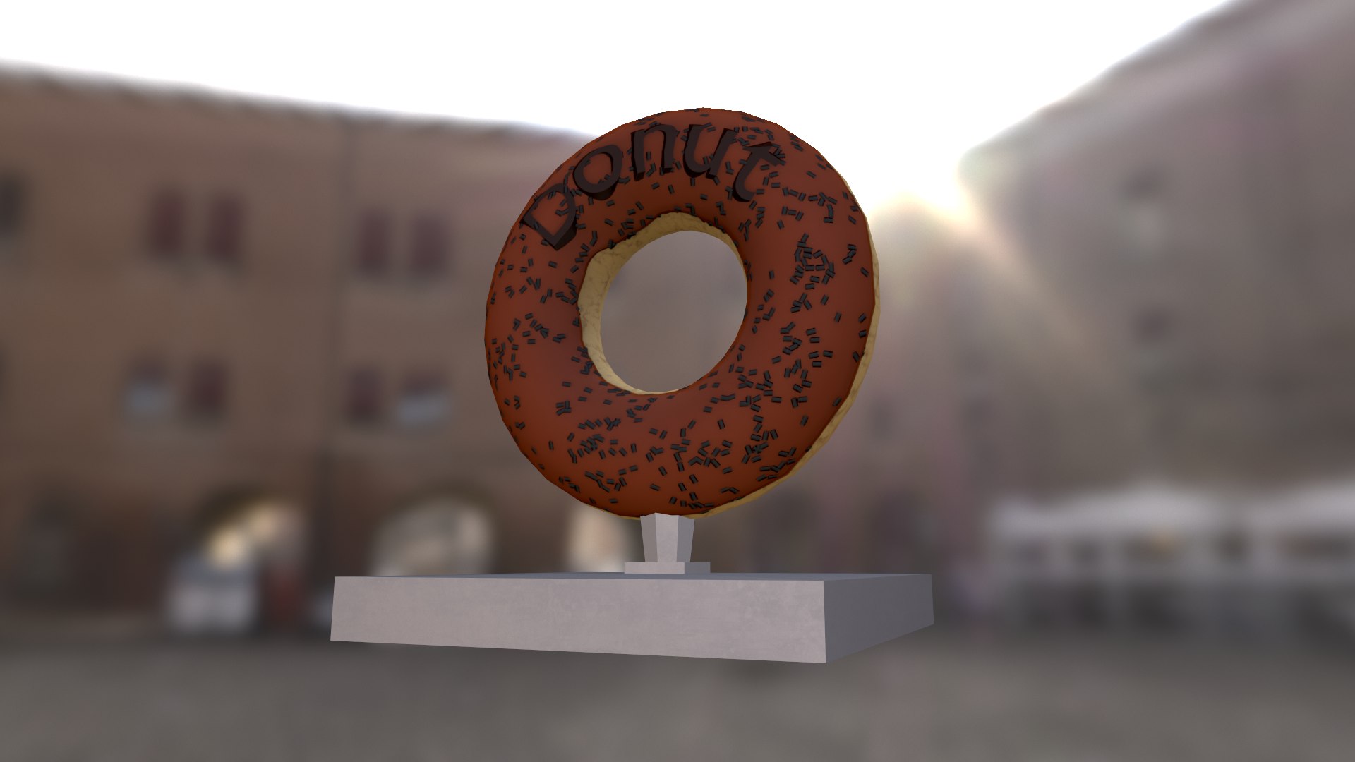 Donut Signboard 3D Model - TurboSquid 1932938