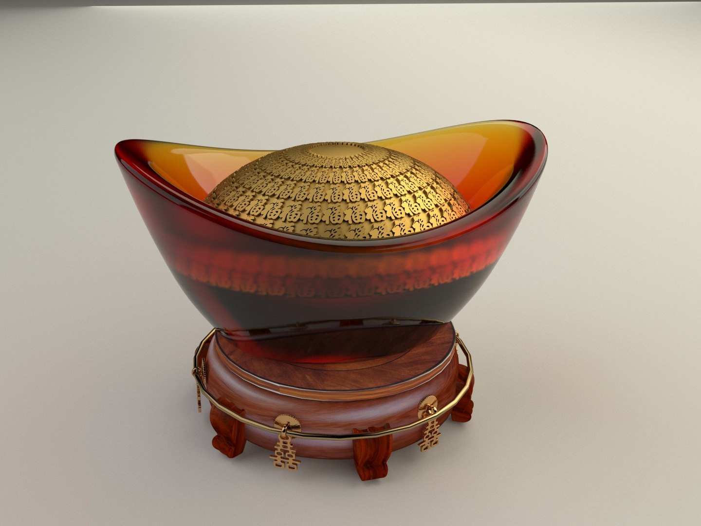 3D Chinese Gold Ingot - TurboSquid 1591969