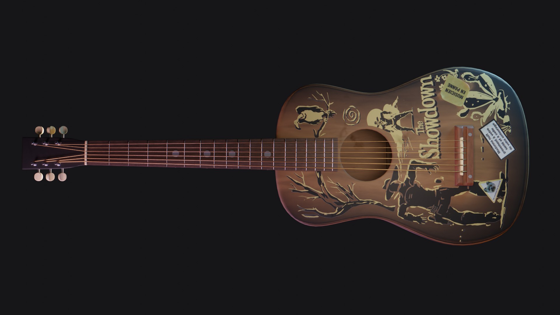 3D Acoustic Guitar Model - TurboSquid 2387635