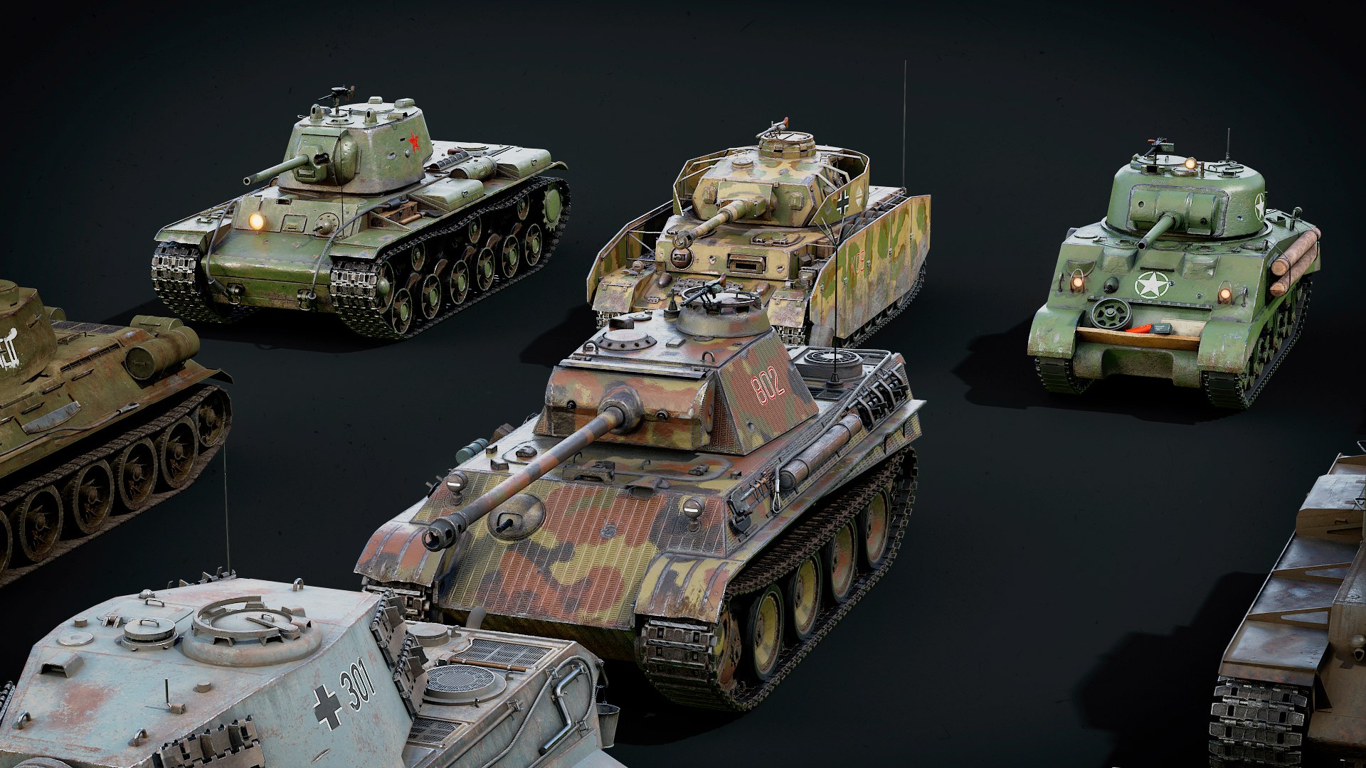 Tank ww2 gameready 3D model - TurboSquid 1670403