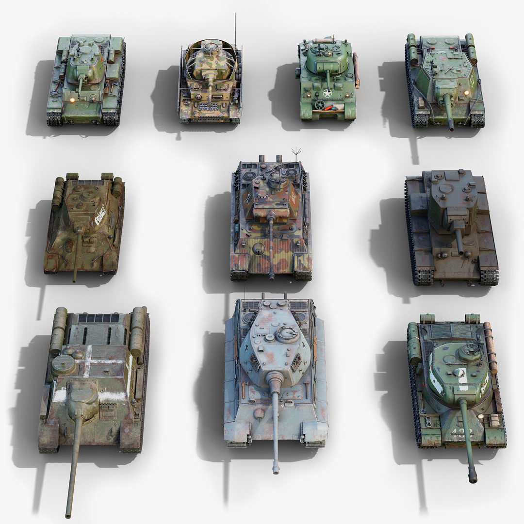 modelo 3d Colección de tanques GameReady WW2 - TurboSquid 1670403