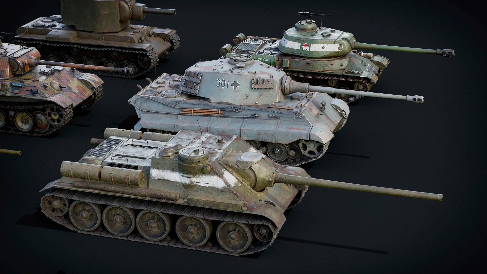 Tank ww2 gameready 3D model - TurboSquid 1670403