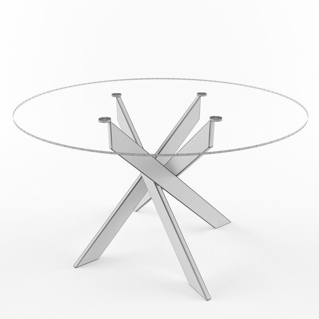 Dusty Dining Table Glass 3d Model