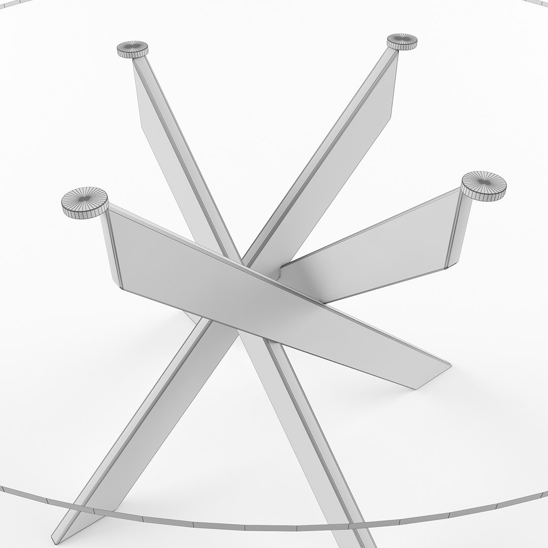 Dusty Dining Table Glass 3d Model