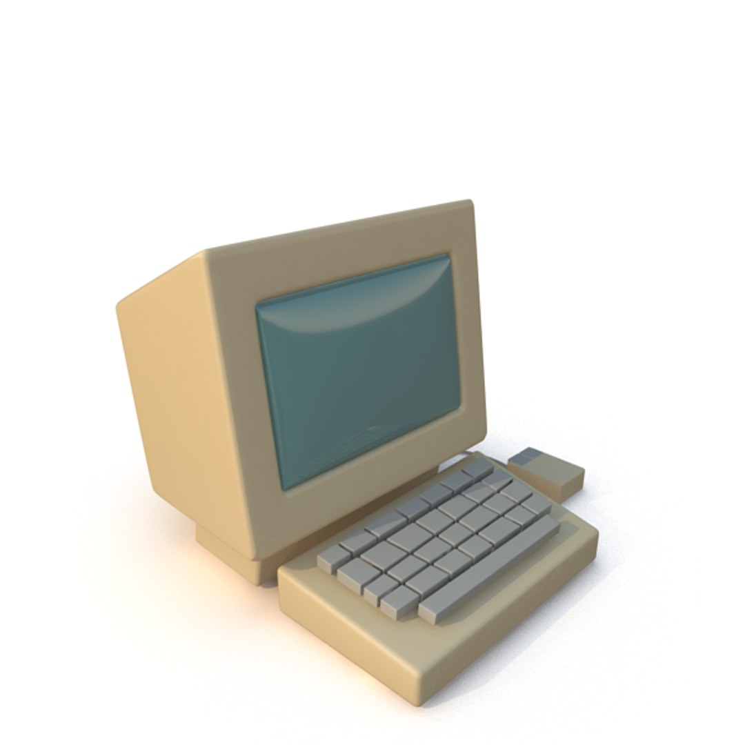 3d model stylized retro pc