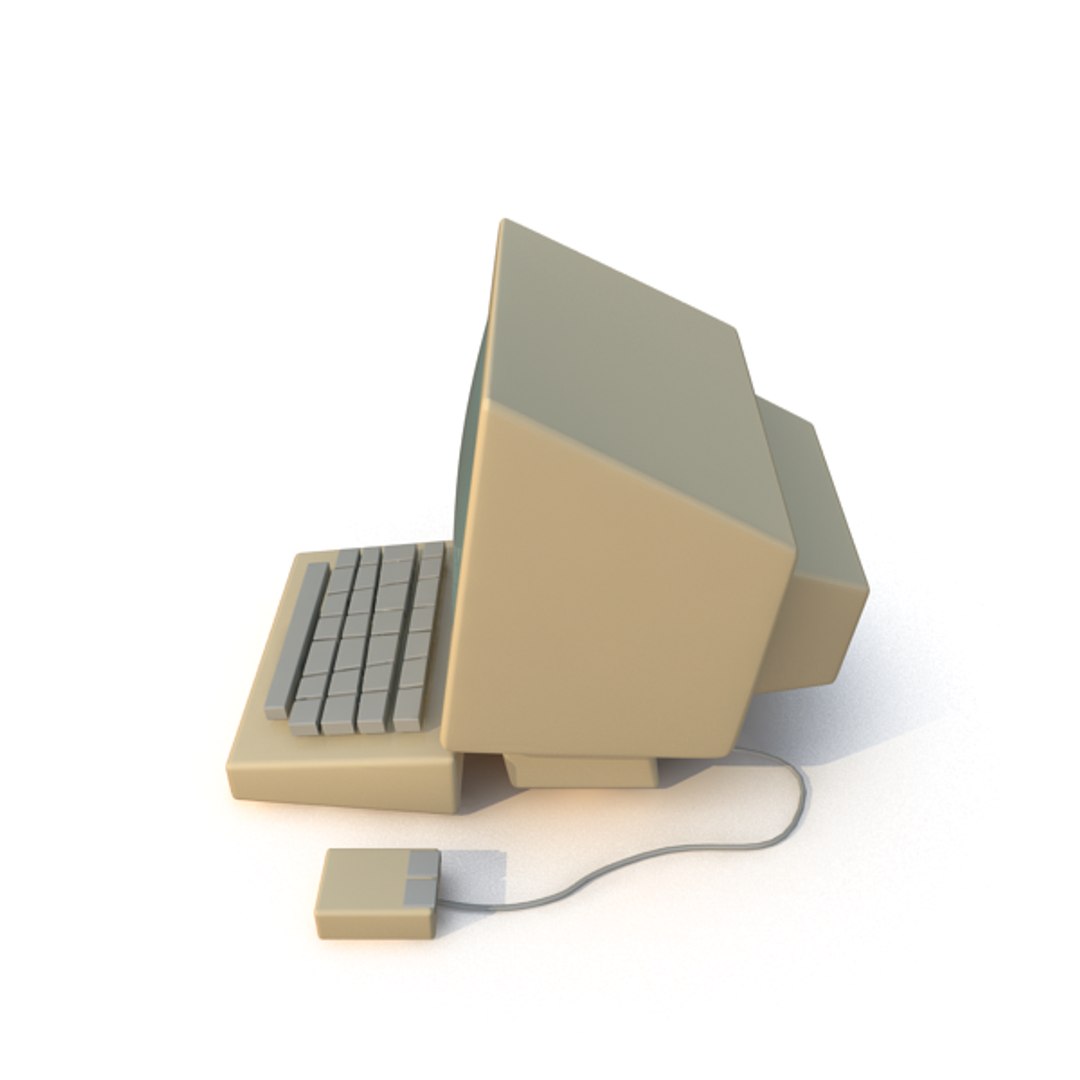 3d model stylized retro pc