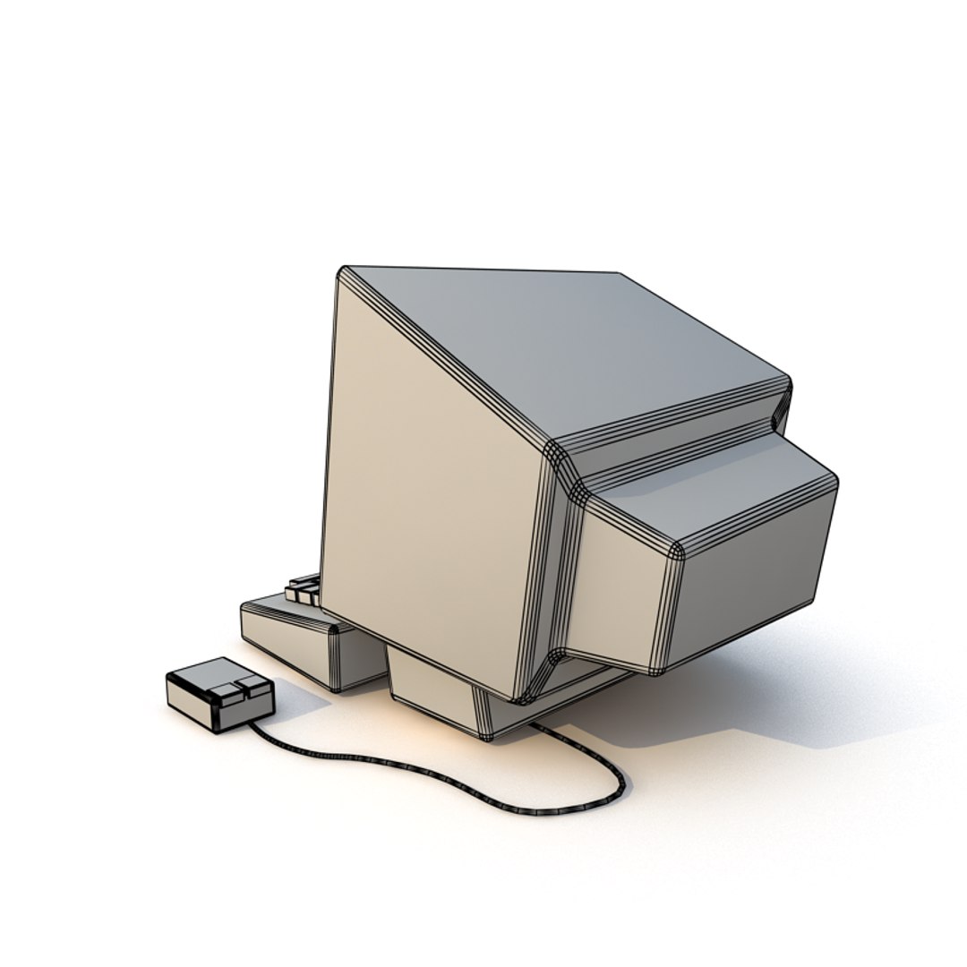 3d model stylized retro pc