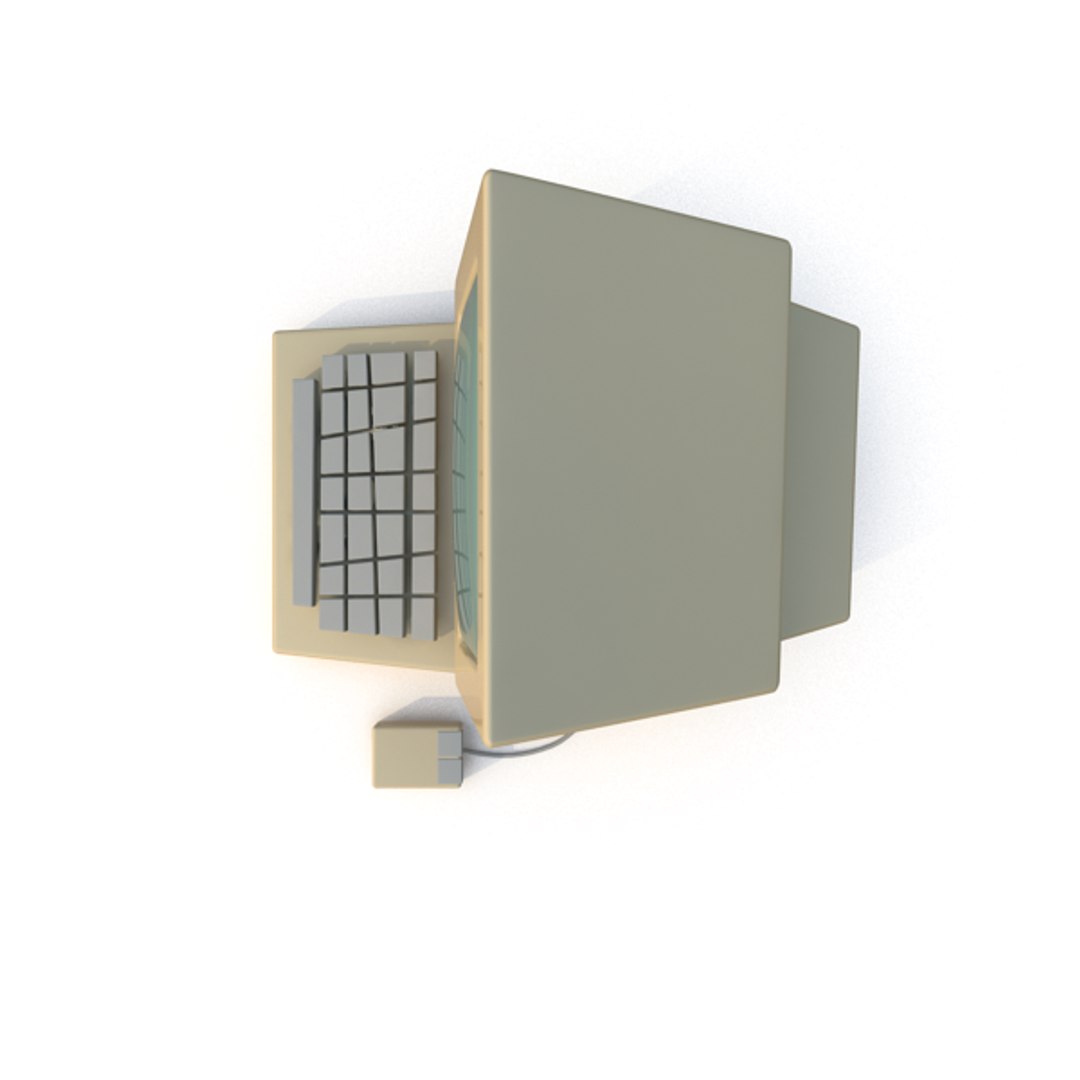 3d model stylized retro pc