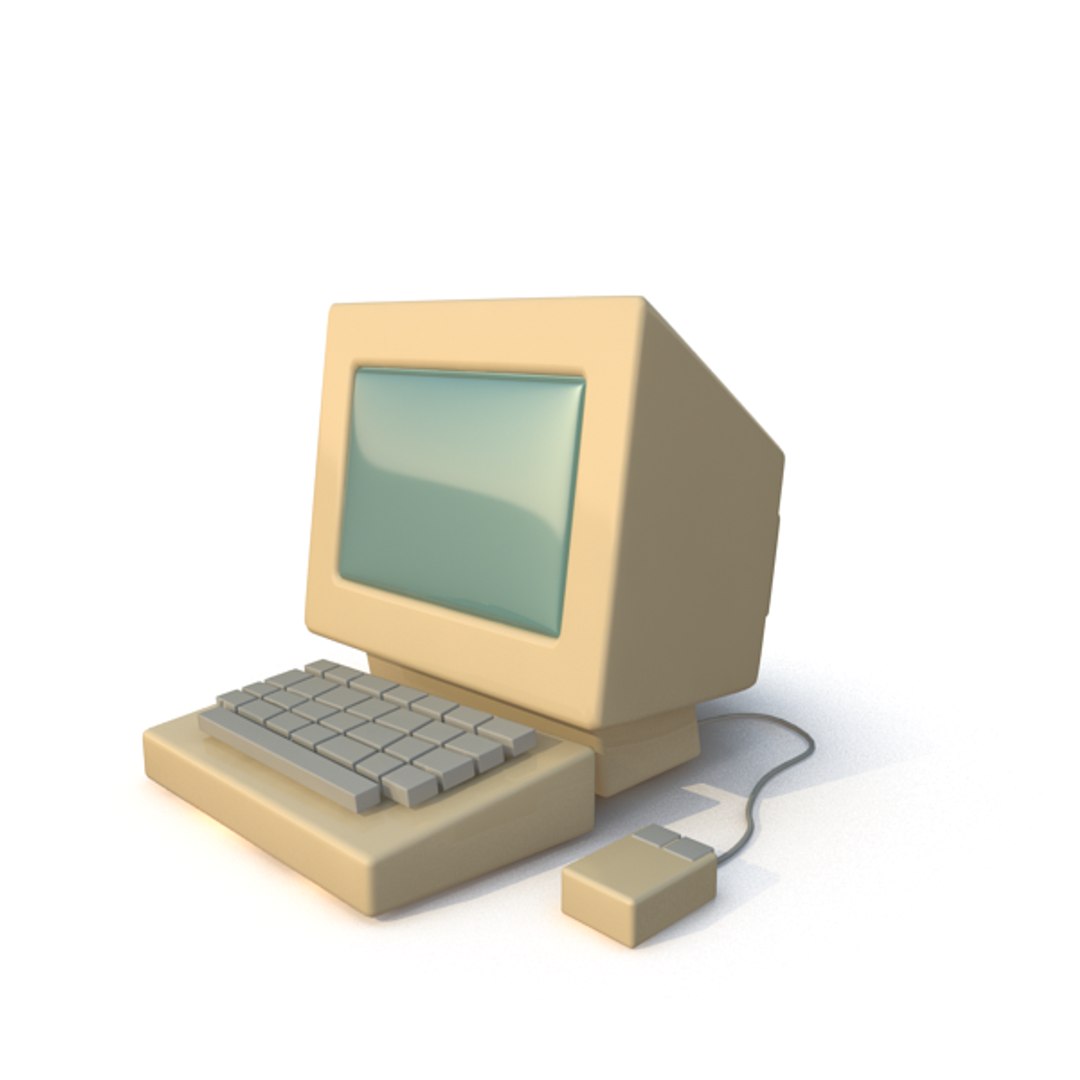 3d model stylized retro pc