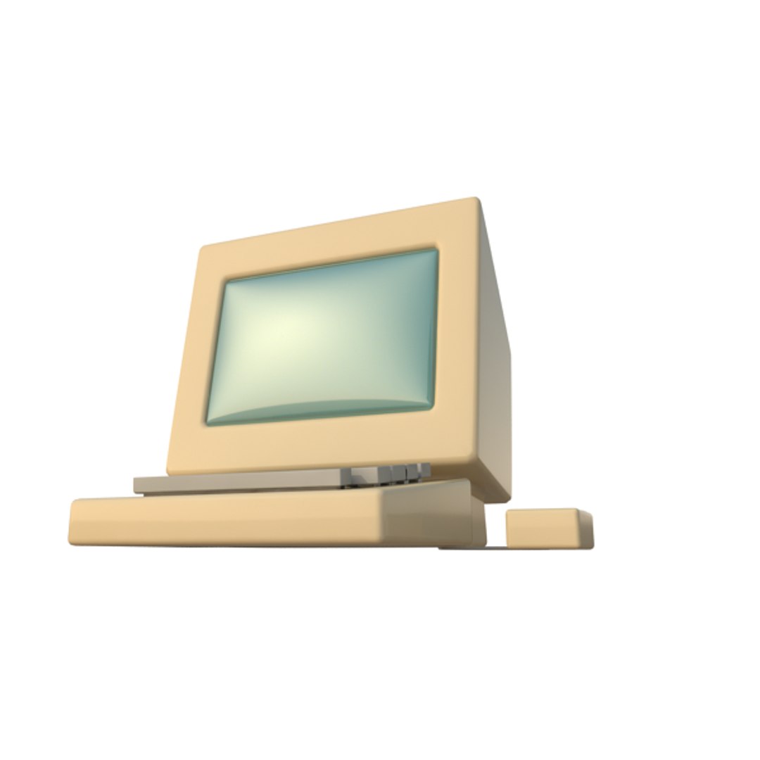 3d model stylized retro pc