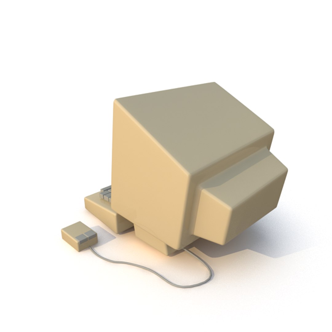3d model stylized retro pc