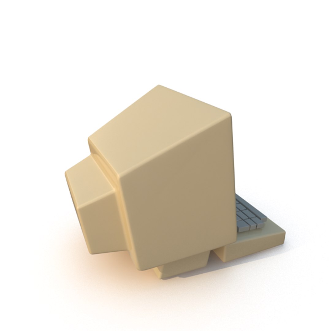 3d model stylized retro pc
