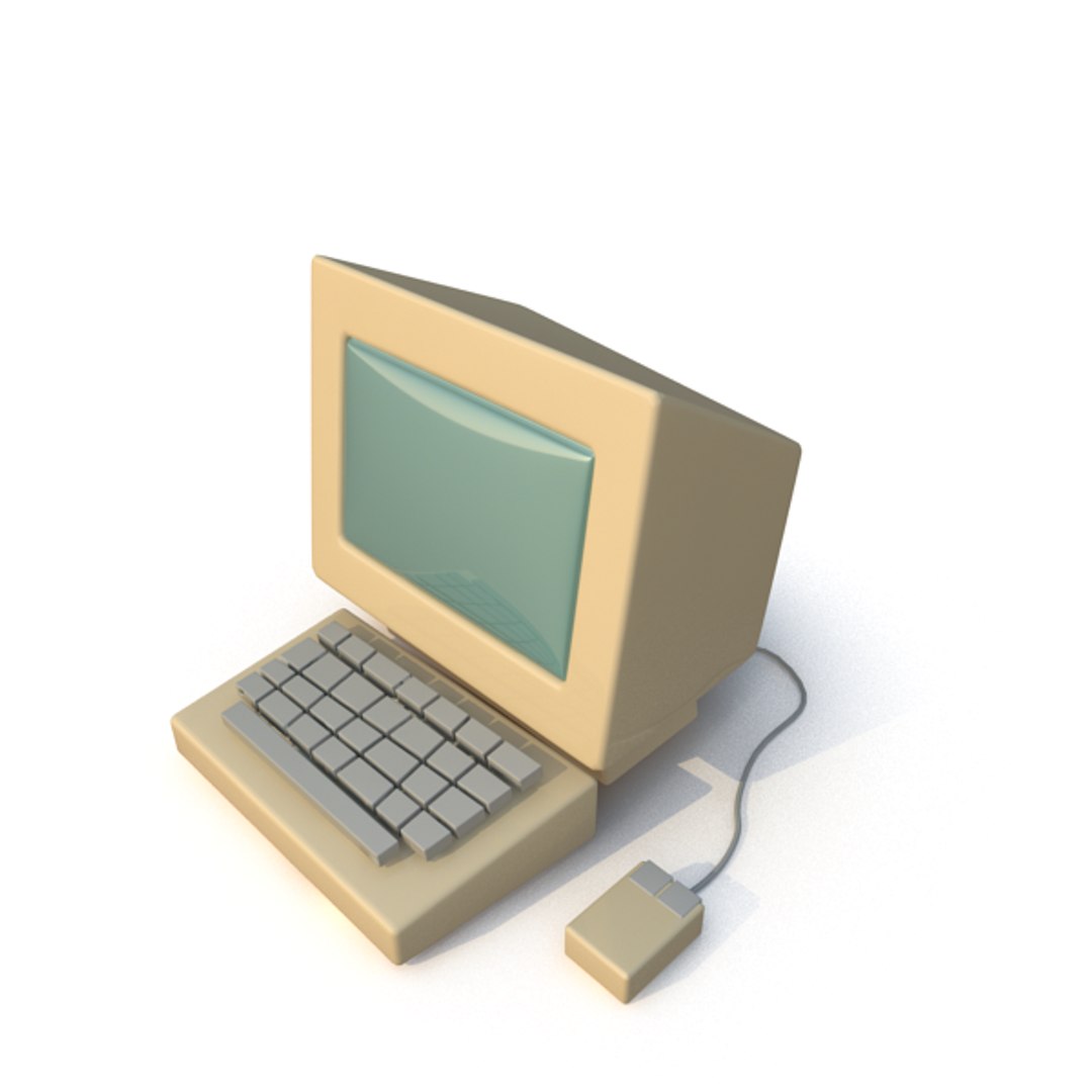 3d model stylized retro pc