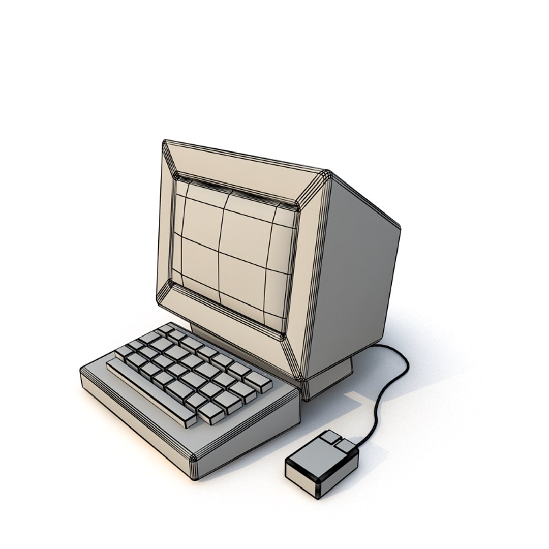 3d model stylized retro pc
