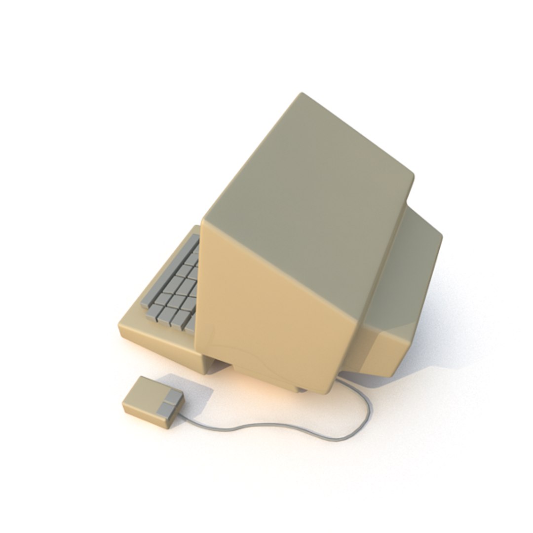 3d model stylized retro pc