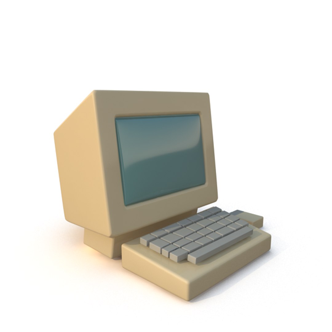 3d model stylized retro pc