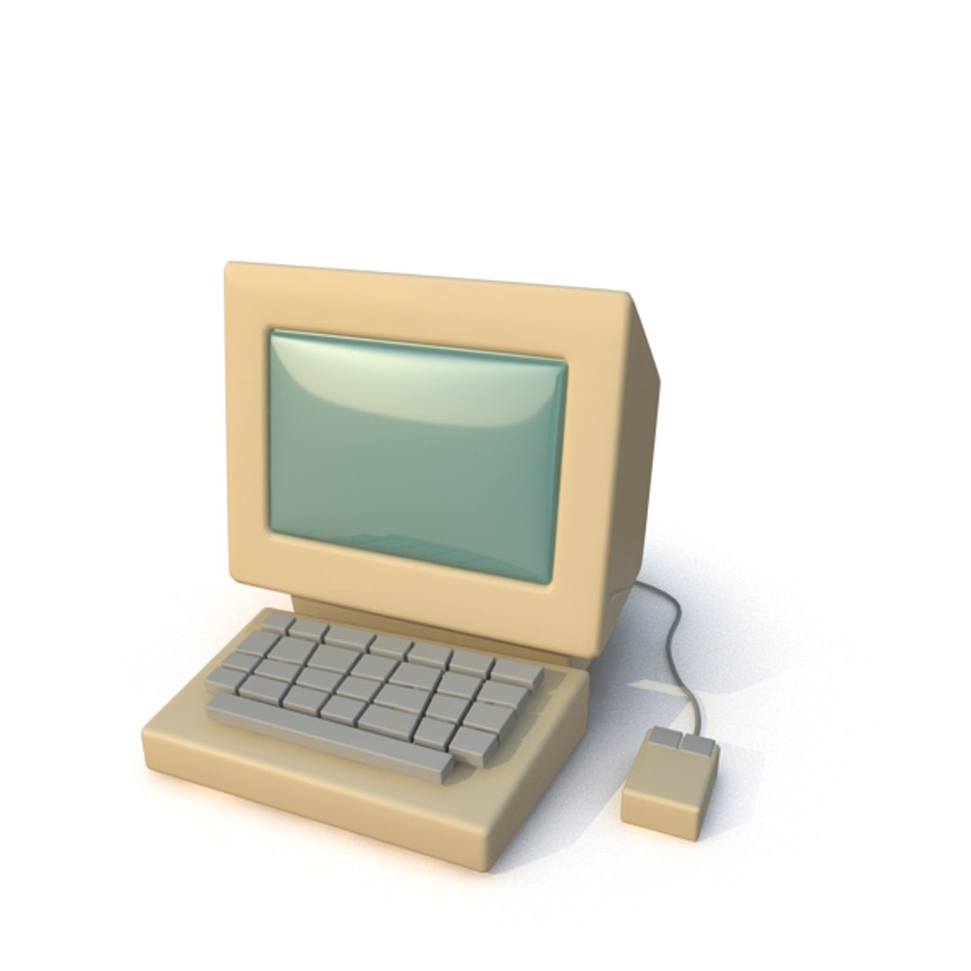 3d model stylized retro pc
