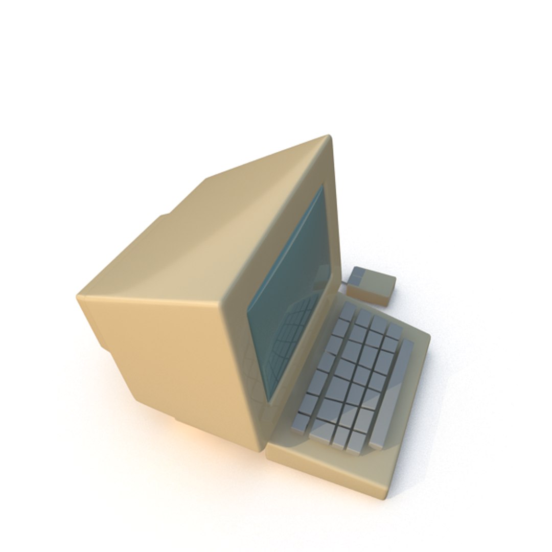 3d model stylized retro pc