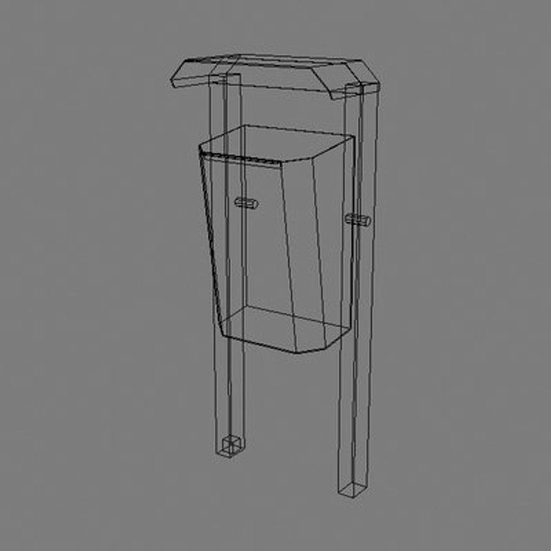 Street Bin 3d Model