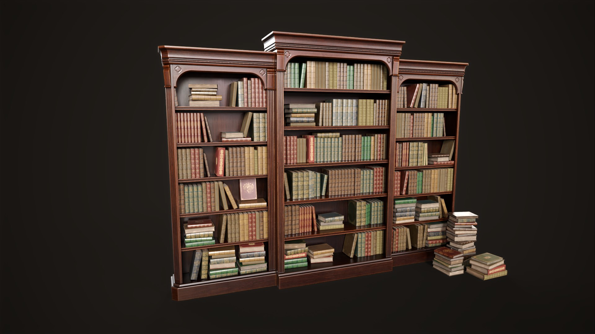 3D Vintage bookcase model - TurboSquid 2039285