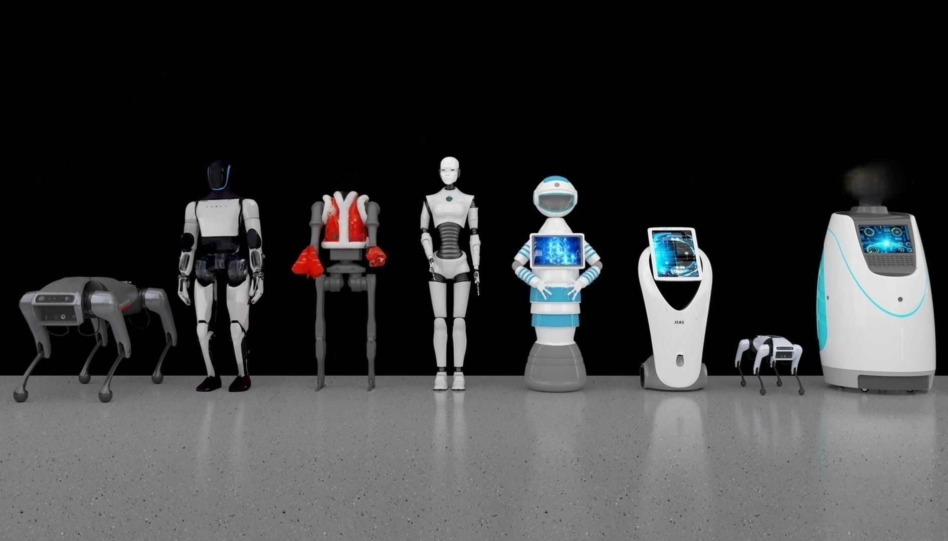 Robots Collection Intelligent Robot Smart Robot Humanoid Robot 3D Model ...