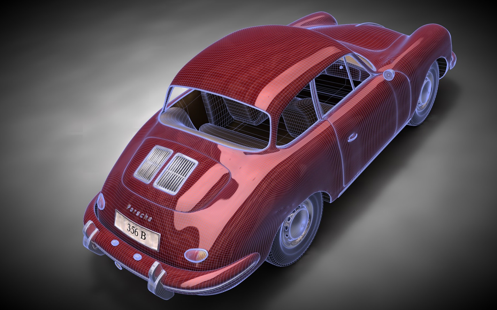 c4d old cupe 356b car