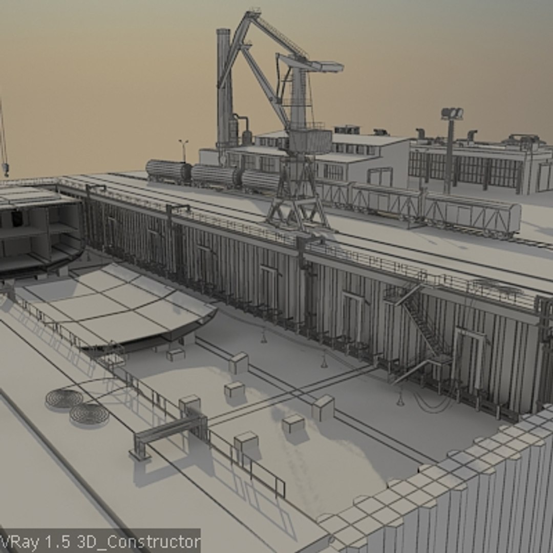 3d Model Dock Dry