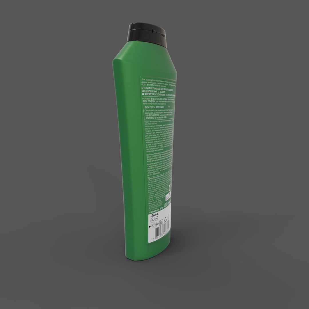 3D Shampoo Schwarzkopf Gliss Bio-Tech Restore 400ml Model - TurboSquid ...