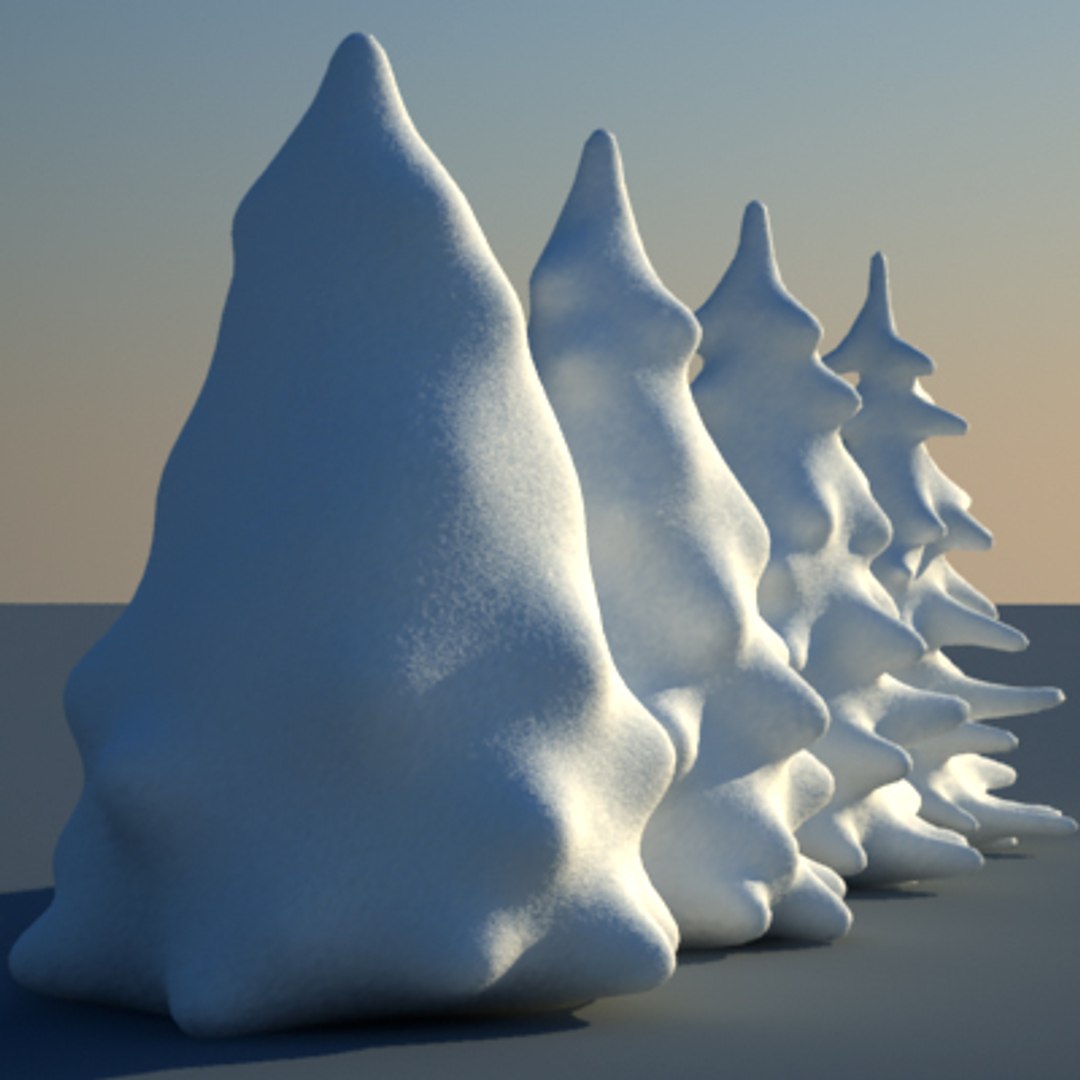 Snowy Fir Trees Snow Dxf